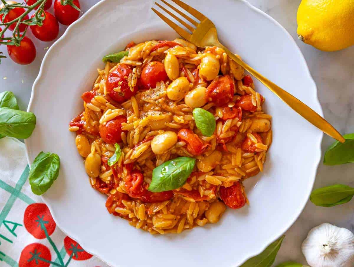 Cherry Tomato Orzo with Butter Beans | Hilltop Recipes