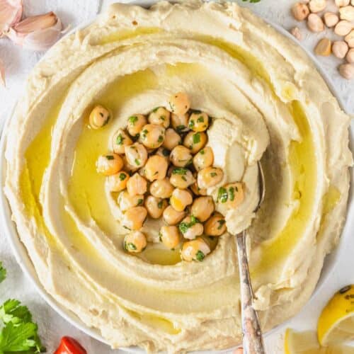 Easy Hummus Recipe with Canned Chickpeas (Creamy & Quick) | Hilltop Recipes