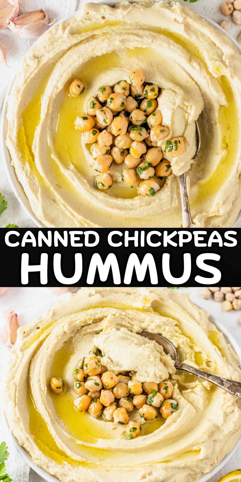 Easy Hummus Recipe with Canned Chickpeas (Creamy & Quick) | Hilltop Recipes