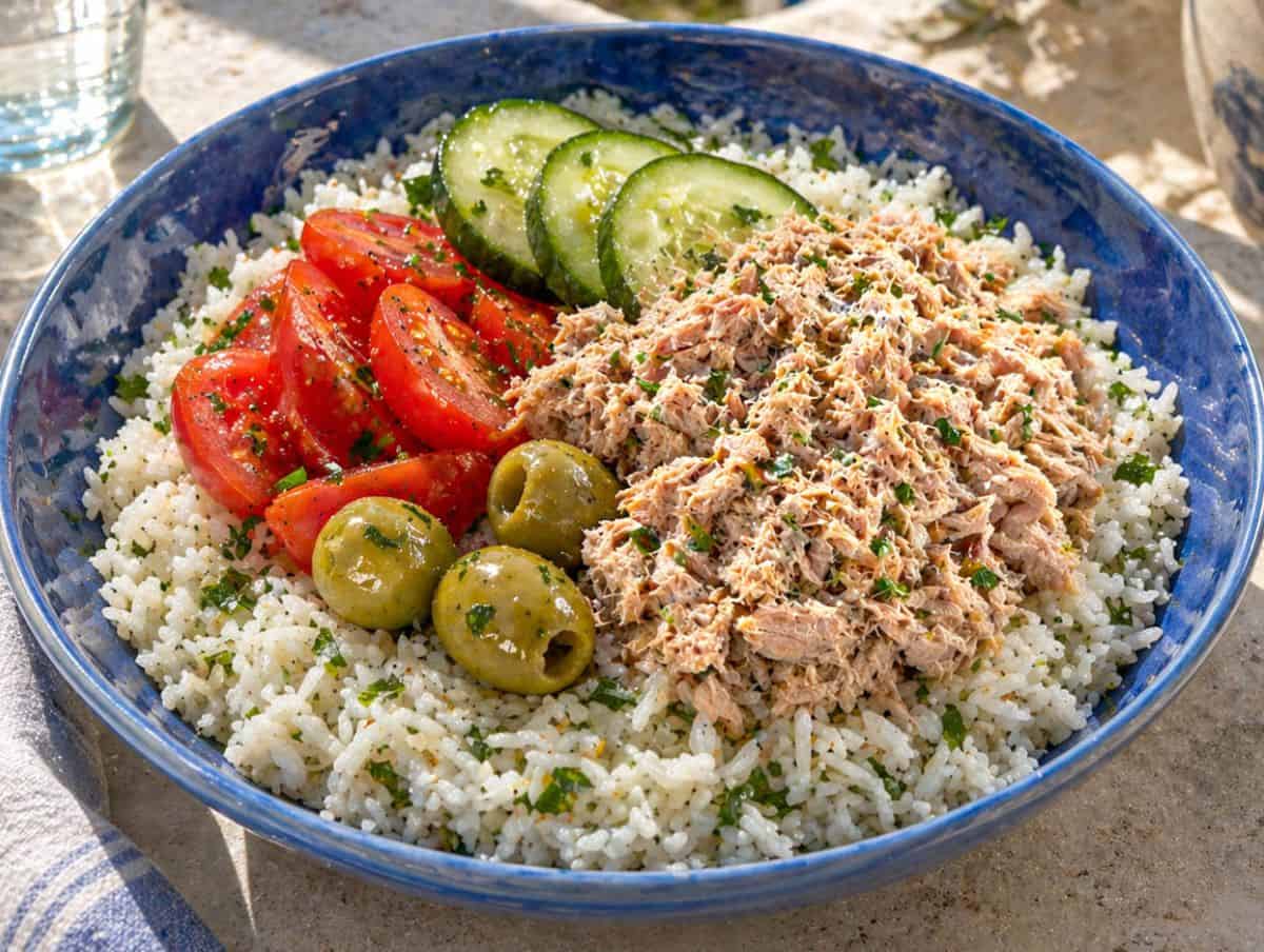 Tuna Rice Bowl (Easy Mediterranean Recipe in 20 Minutes) | Hilltop Recipes